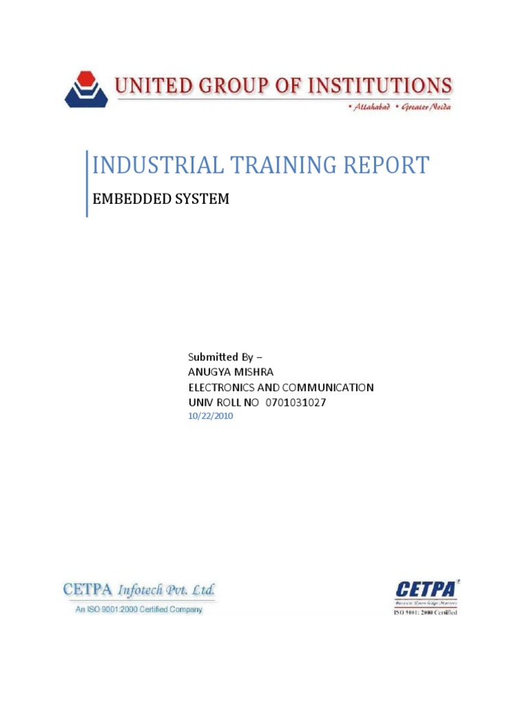 Industrial Training Report: Embedded System | PDF | Microcontroller ...
