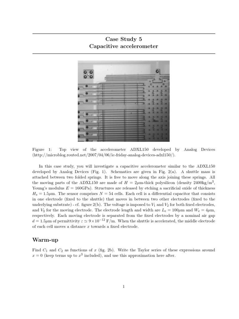 Case Study 5 Capacitive Accelerometer | PDF | Capacitor | Resonance