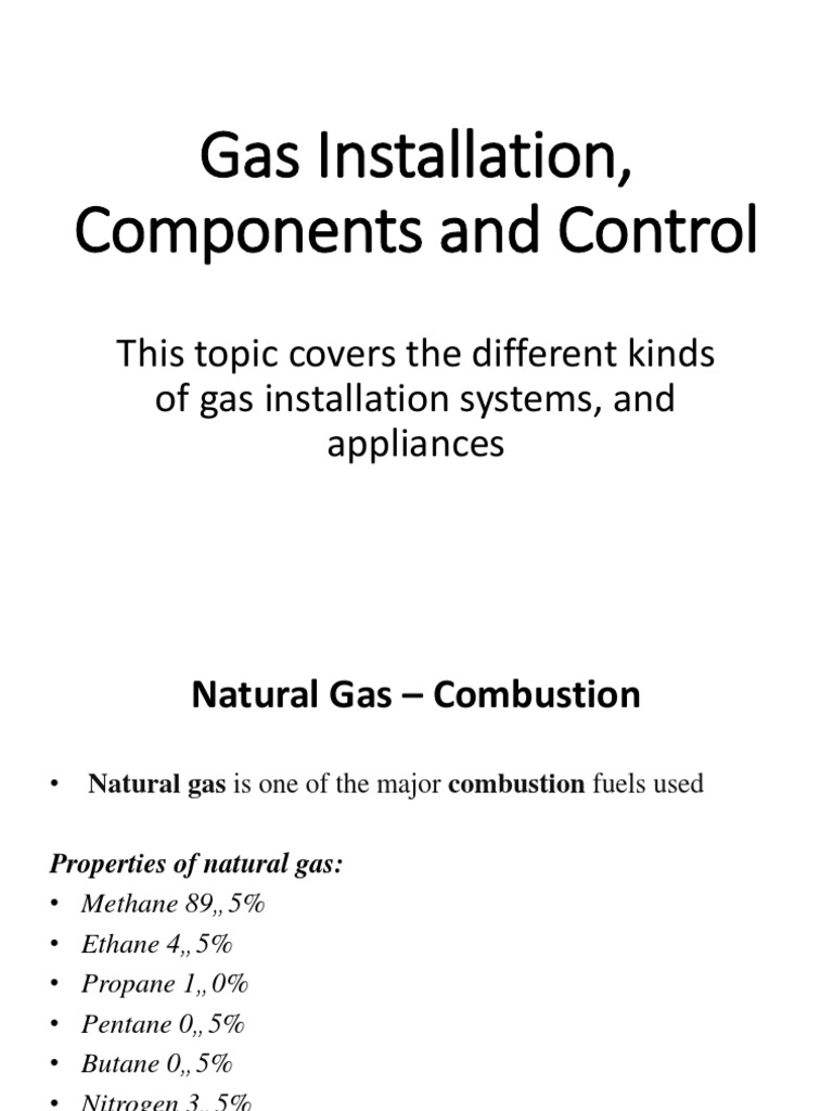 Gas Installation, Components and Control | PDF | Thermostat | Natural Gas