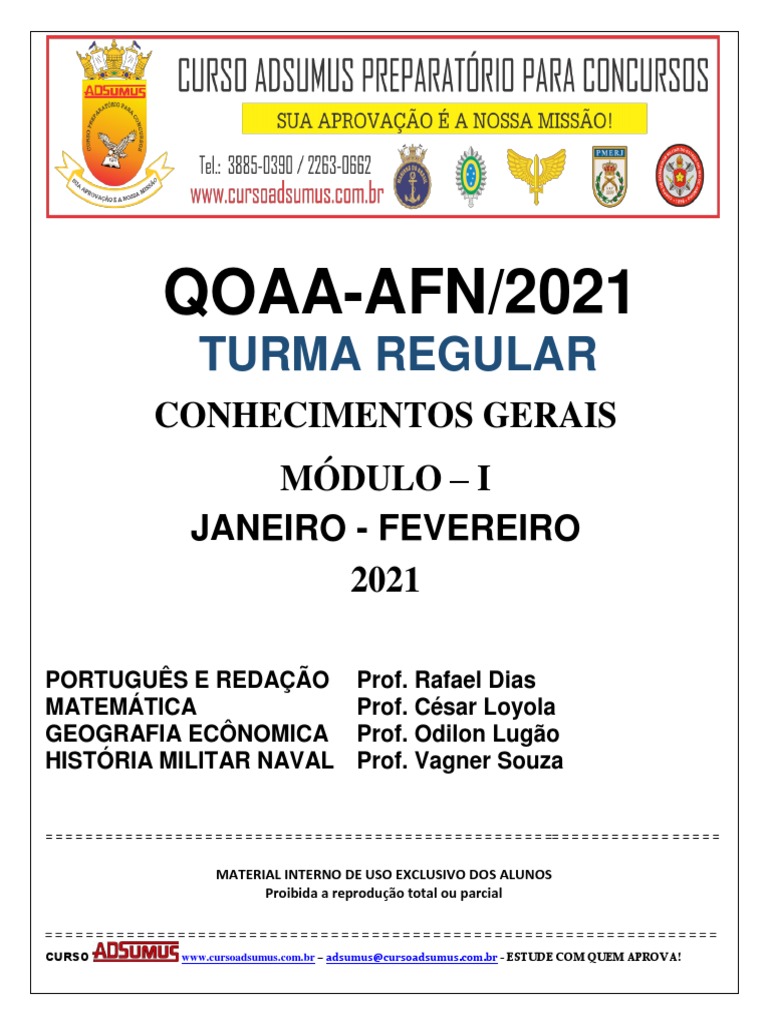 QOAM Módulo I - Janeiro e Fevereiro | PDF | Sociologia | Submarinos