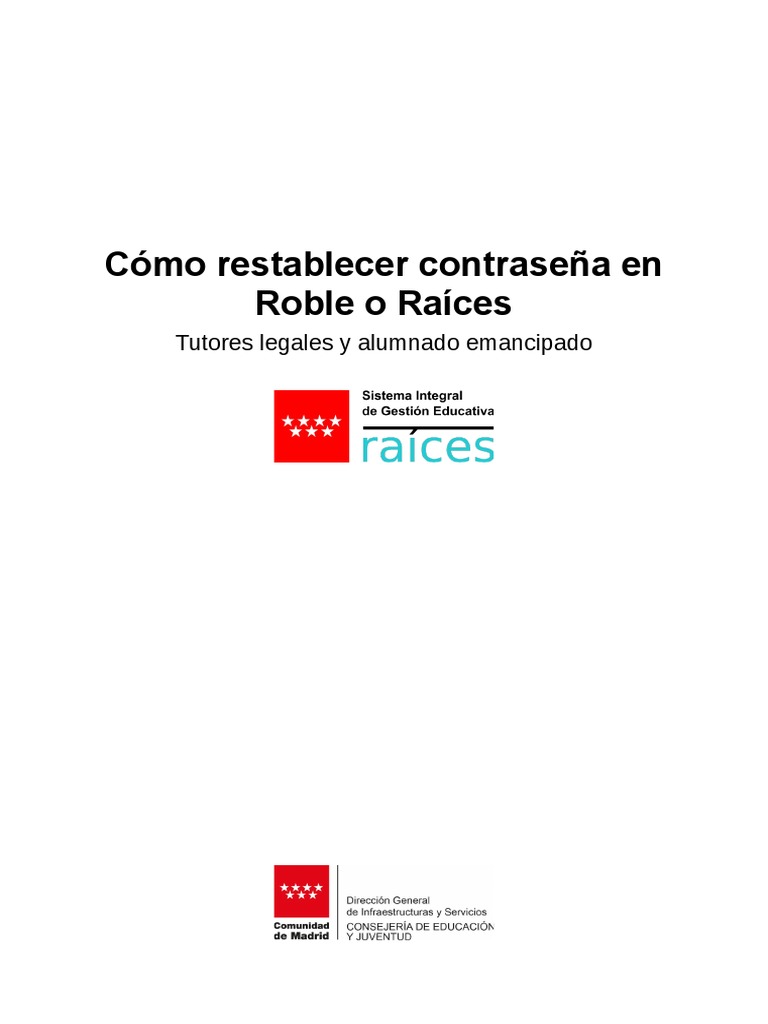 Restablecer contraseña en Raíces y Roble | PDF | Contraseña | Informática