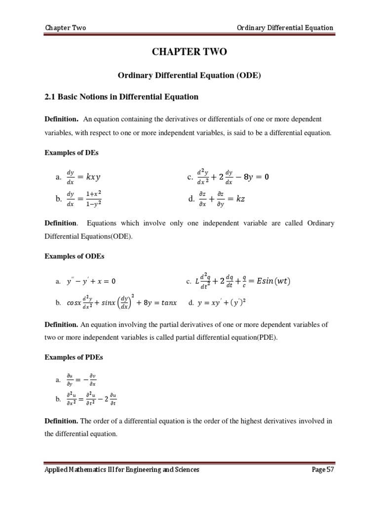 Ch. 2 | PDF | Ordinary Differential Equation | Equations