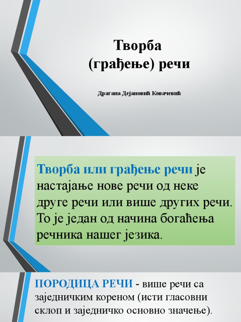 Tvorba Gradjenje Reci | PDF