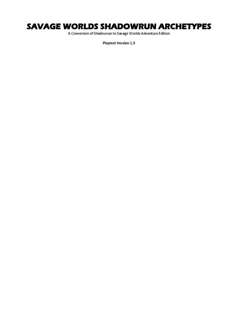 03 - Shadowrun - Archetypes | PDF