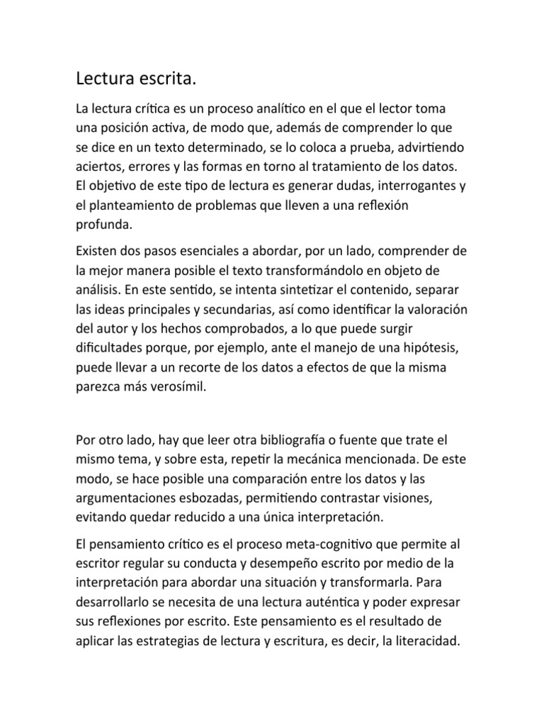 Estrategias para la Lectura Crítica | PDF | Aprendizaje | Autor