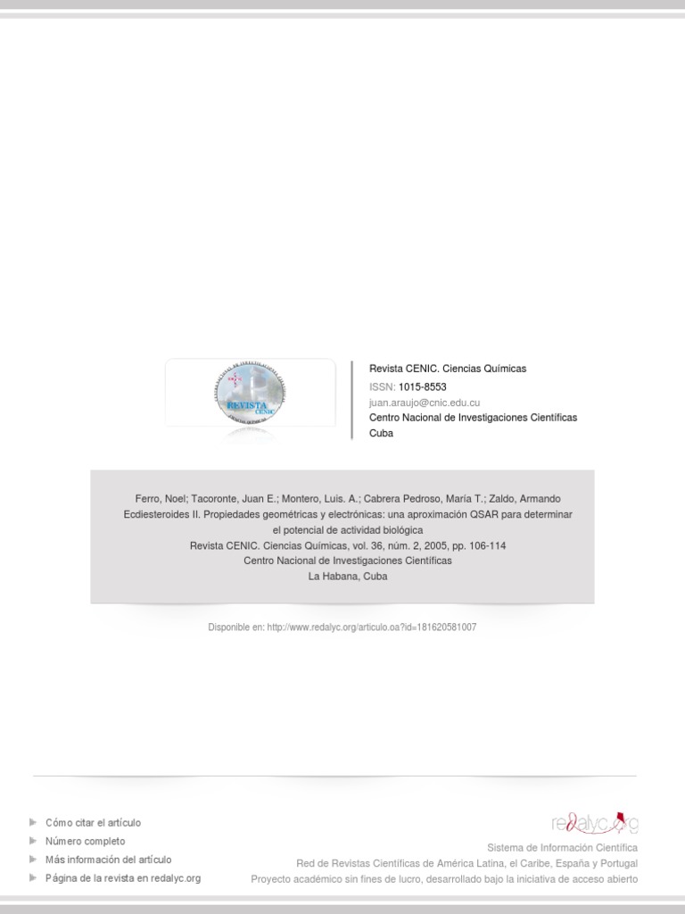 Ecdisona Hormona | PDF | Moléculas | Relación cuantitativa estructura ...