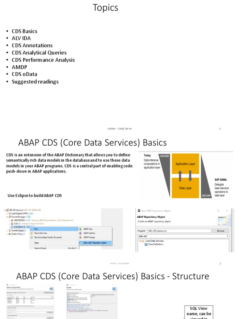 SAP ABAP CDS Overview1 | PDF | Computer Data | Computer Engineering