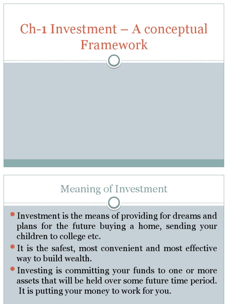 Ch-1 Investment A Conceptual Framework | PDF | Investing | Stocks