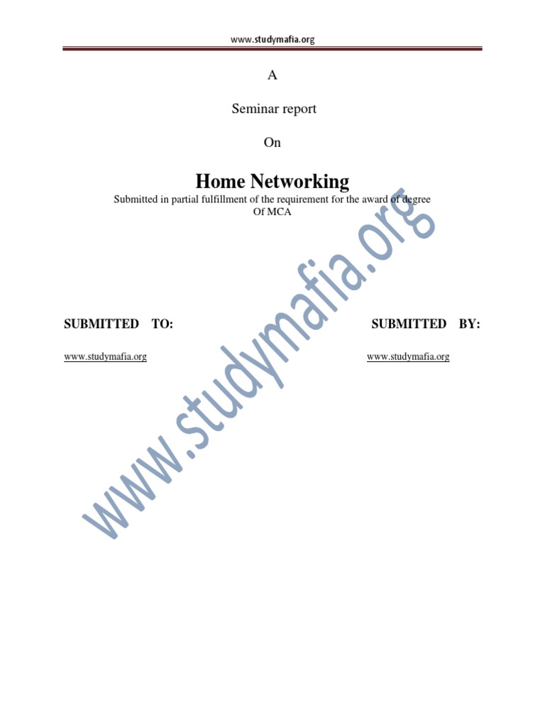 Home Networking Seminar Report | PDF | Computer Network | Wi Fi