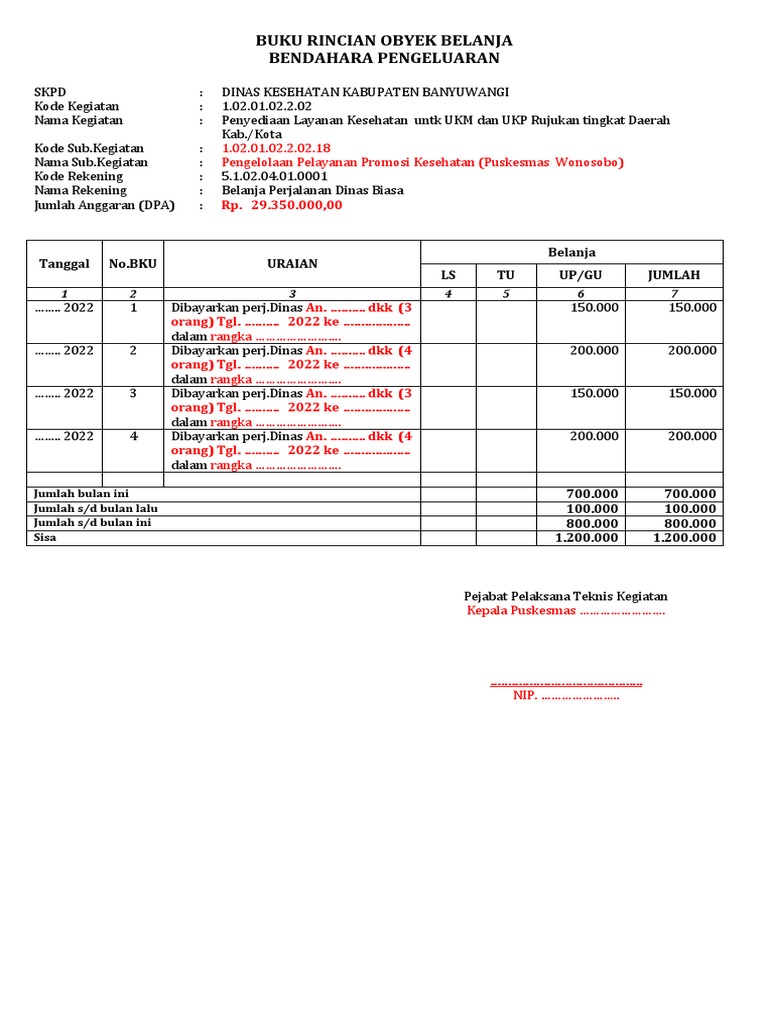 Contoh SPJ Bok Jaldis | PDF