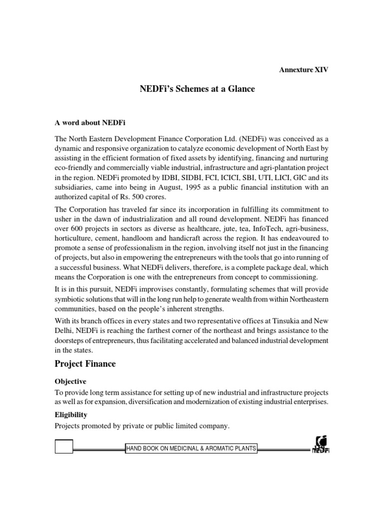 NEDFI Schemes | PDF | Loans | Interest