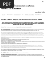 RA 8504 - Philippine AIDS Prevention and Control Act of 1998 | PDF ...