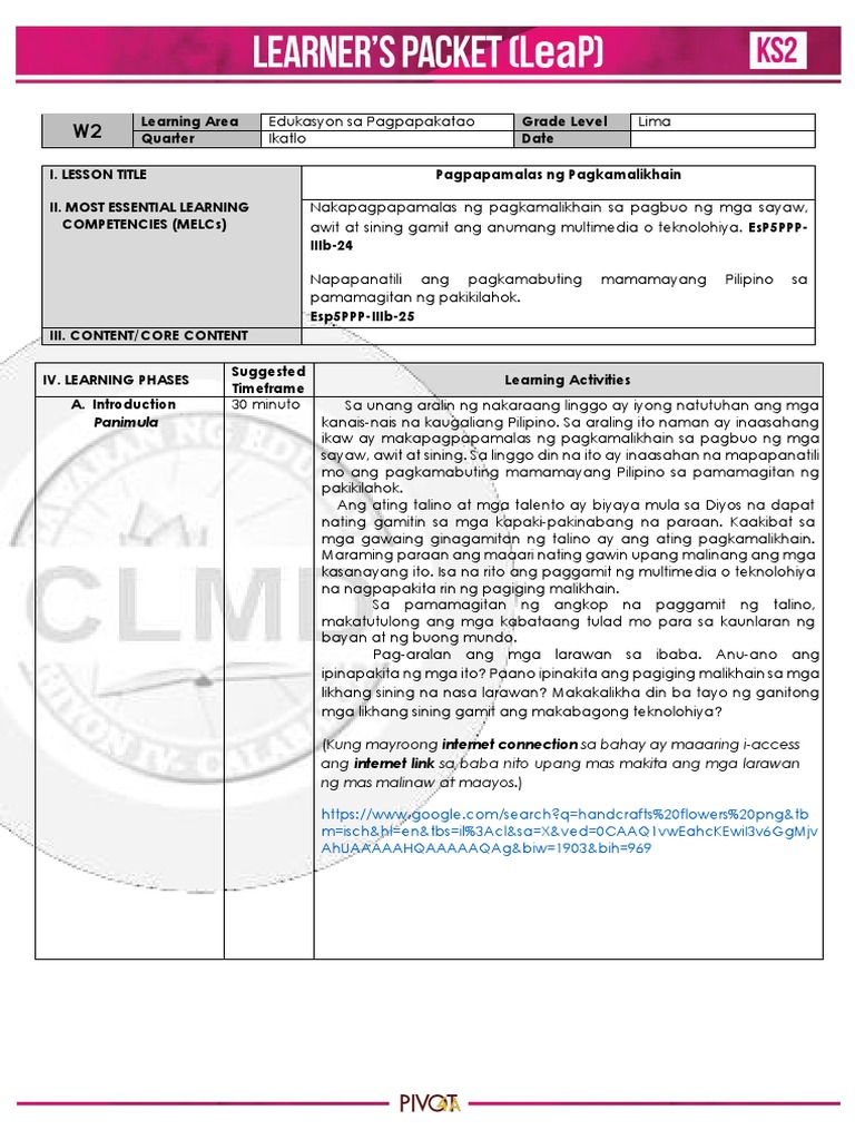 EsP 5 Week2 Final | PDF
