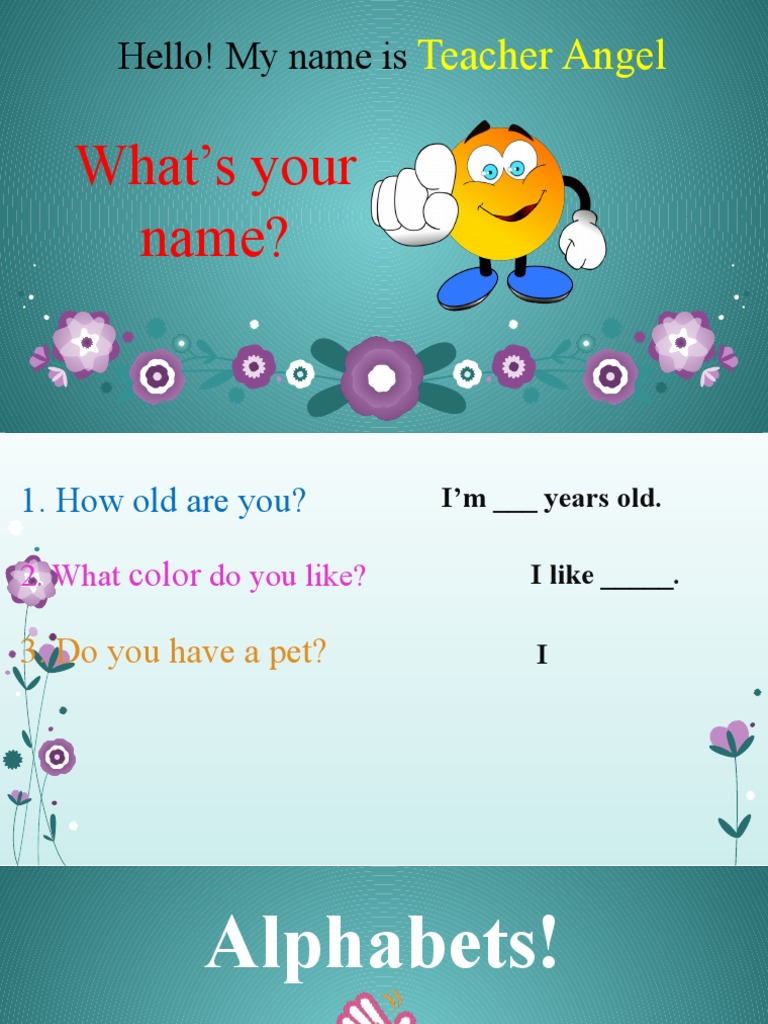 Hello! My Name Is: What's Your Name? | PDF