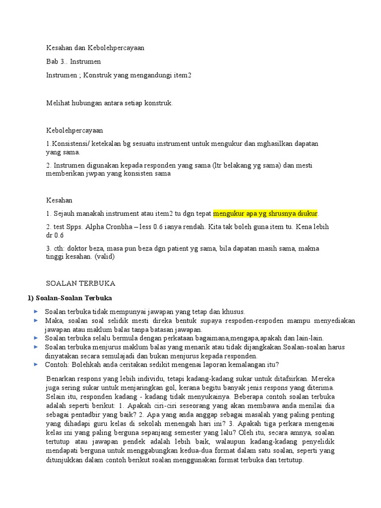 Kesahan Dan Kebolehpercayaan | PDF