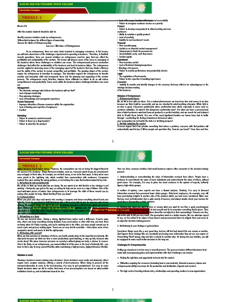 Entrep Module 2 | PDF | Entrepreneurship | Cooperative