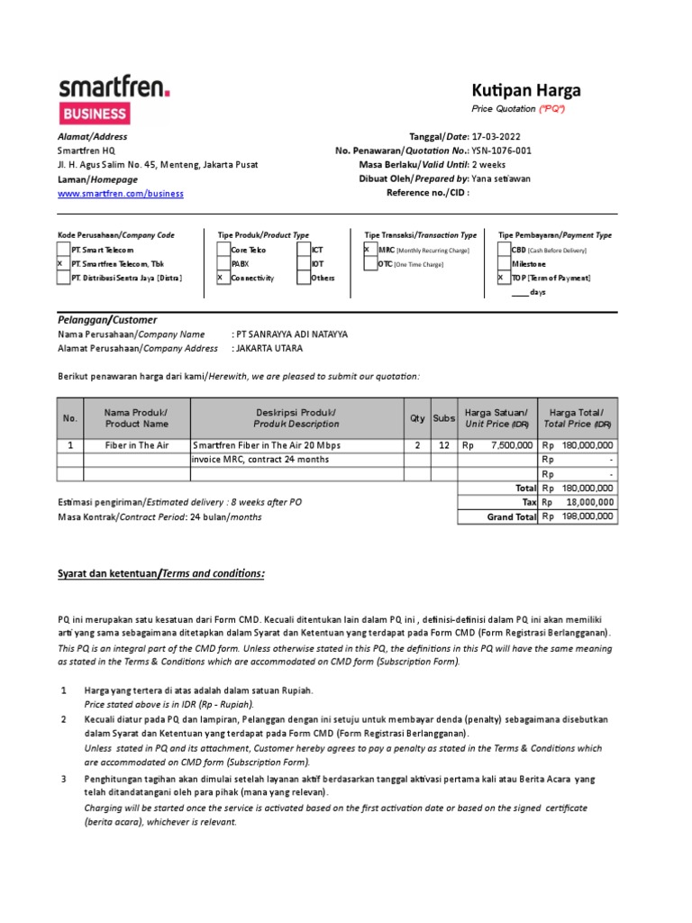 Smartfren PQ 20 Mbps | PDF