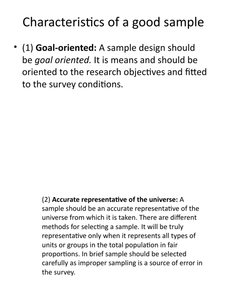 Characteristics of A Good Sample | PDF