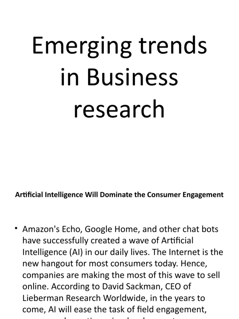 Emerging Trends in Business Research | PDF | Artificial Intelligence ...