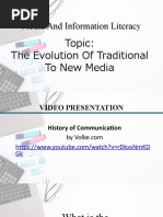 Evolution of Media: Media and Information Literacy SHS Core Subject | PDF