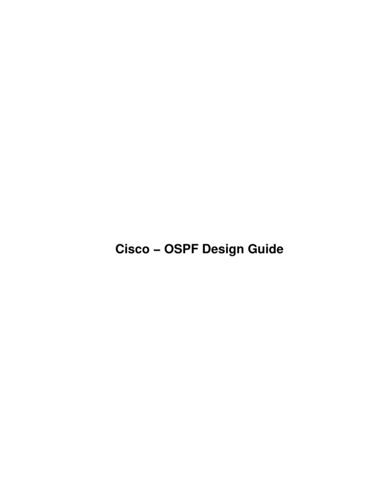 Cisco OSPF Design Guide | Download Free PDF | Routing | Network Layer Protocols