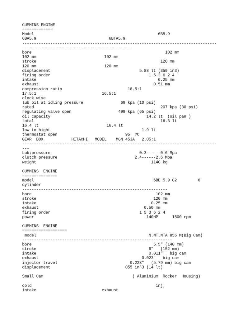 Engines Model Notes | PDF | Horsepower | Transportation Engineering