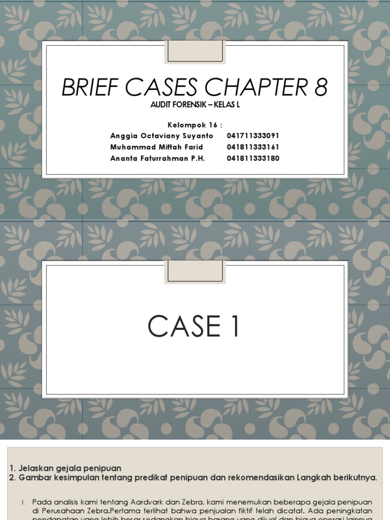 Kelompok 16 - Audit Forensik - PPT Case Week 6 | PDF