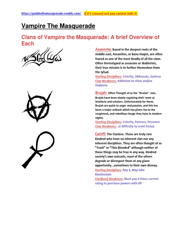 Vampire The Masquerade V1 - Character Creation Helper Ver2 | PDF