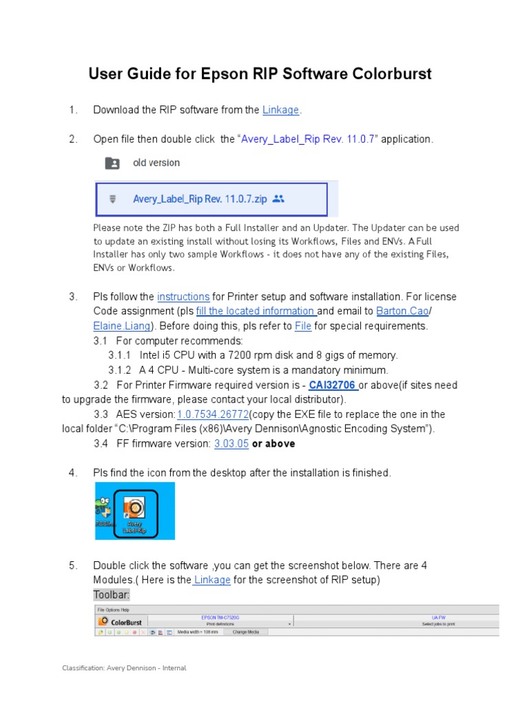 User Guide For Epson RIP Software Colorburst (AD-Internal) | PDF ...