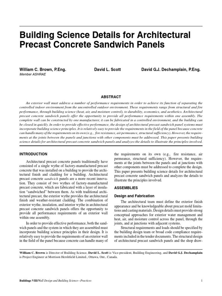Building Science Details For Architectural Precast | PDF | Precast ...