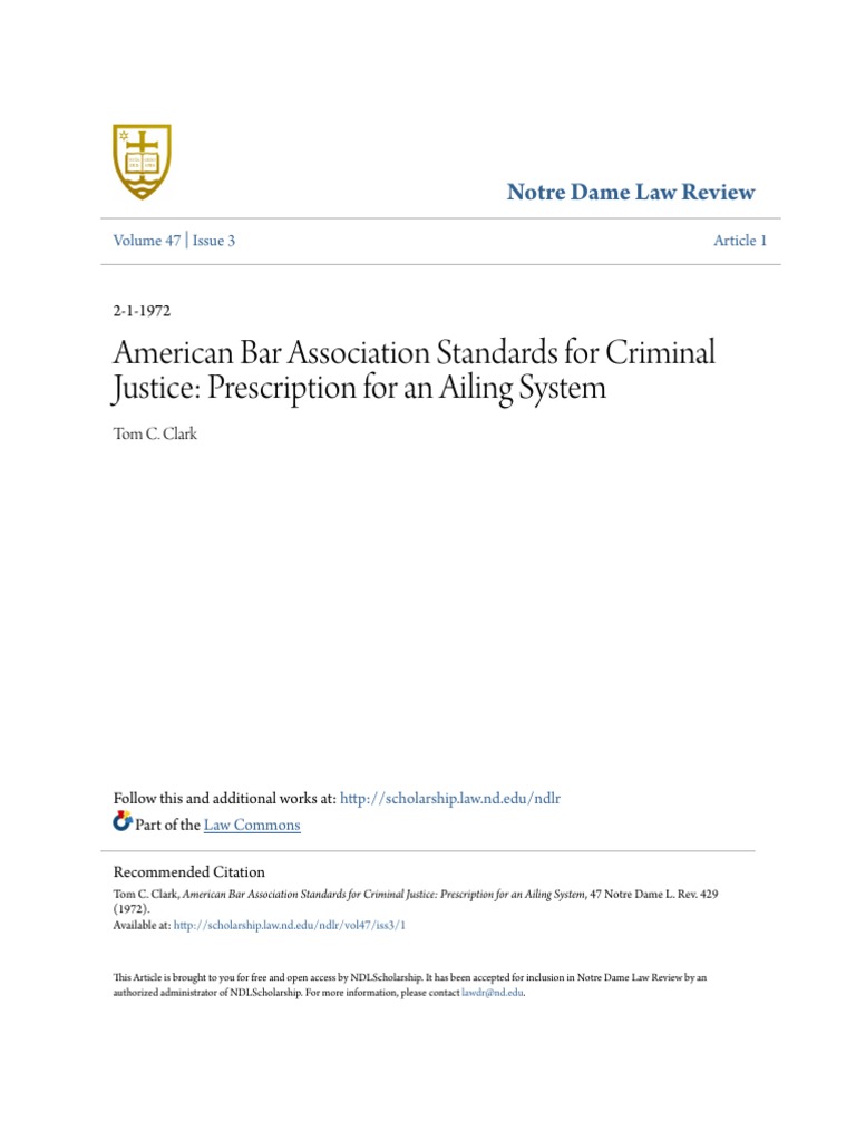 ABA Criminal Justice Standards Overview | PDF | American Bar ...