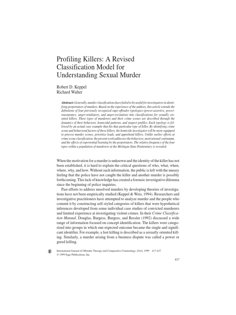 Profiling Killers A Revised | PDF | Murder | Rape