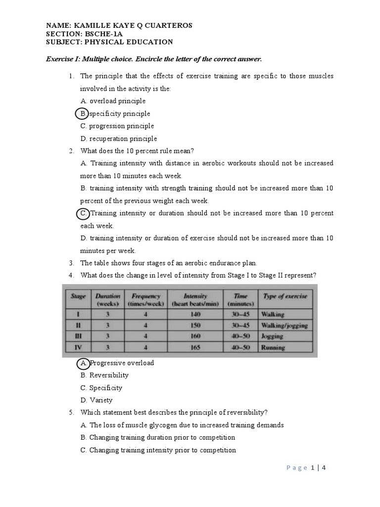 PE Principles for Students | PDF | Strength Training | Physical Fitness