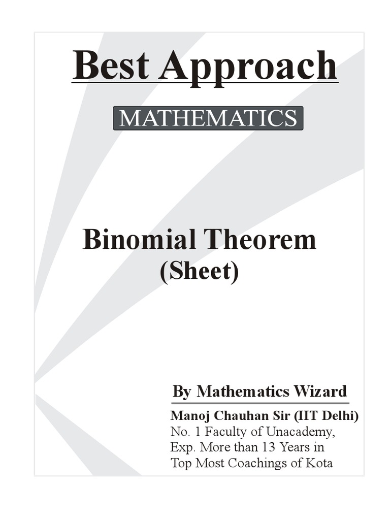 Best Approach to Binomial Theorem | PDF | Numbers | Numerical Analysis