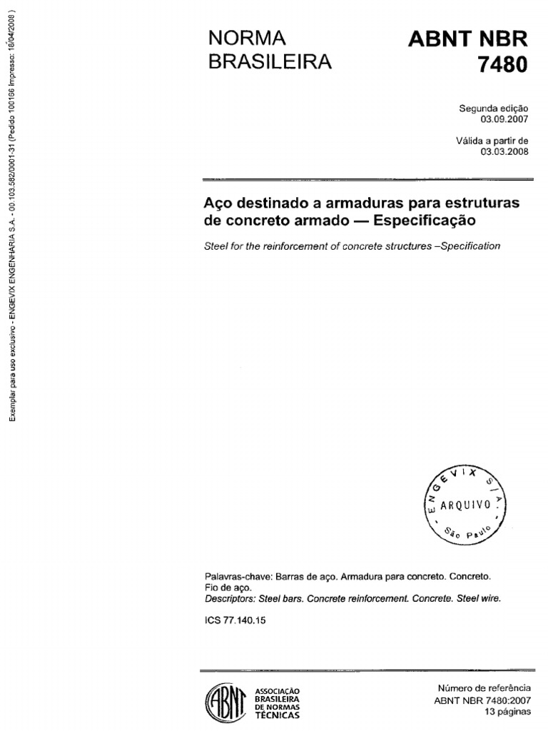 NBR 7480-2007 | PDF