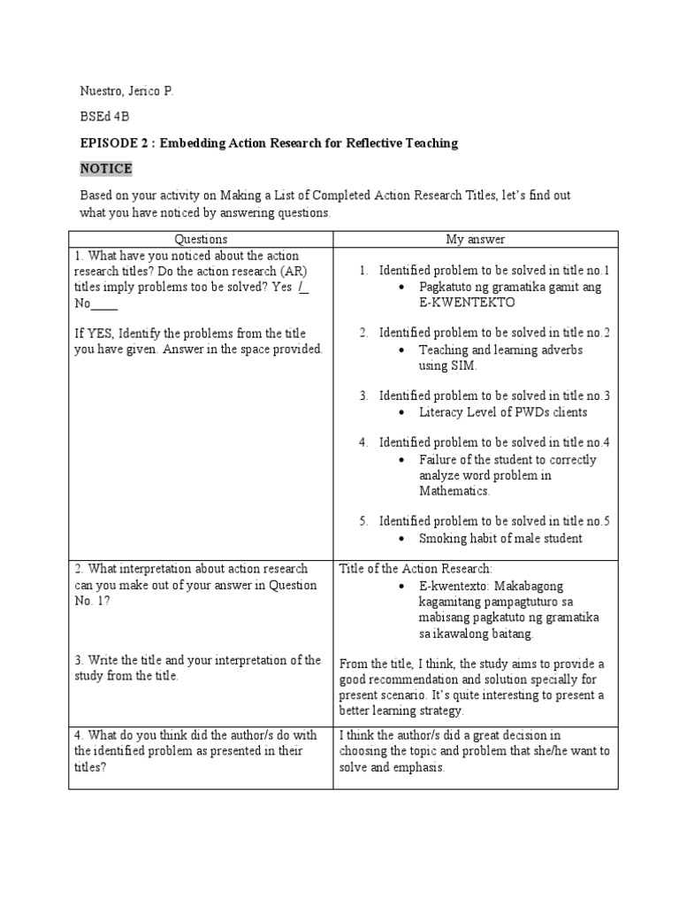 FIELD STUDY 2 (Episode 2) | PDF | Teachers | Learning