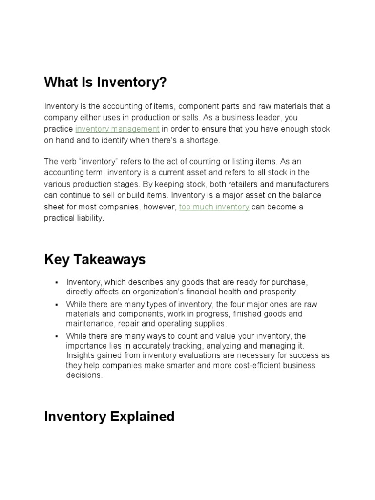 What Is Inventory | PDF | Inventory | Packaging And Labeling