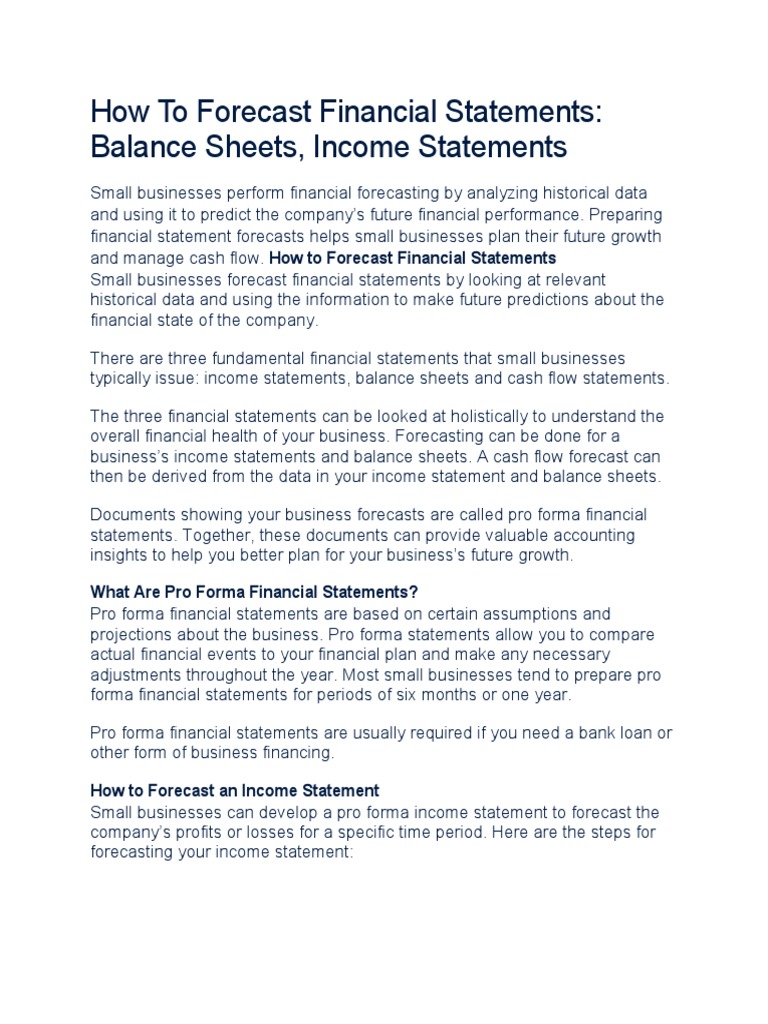 Financial Statement Forecasting Guide | PDF | Revenue | Depreciation