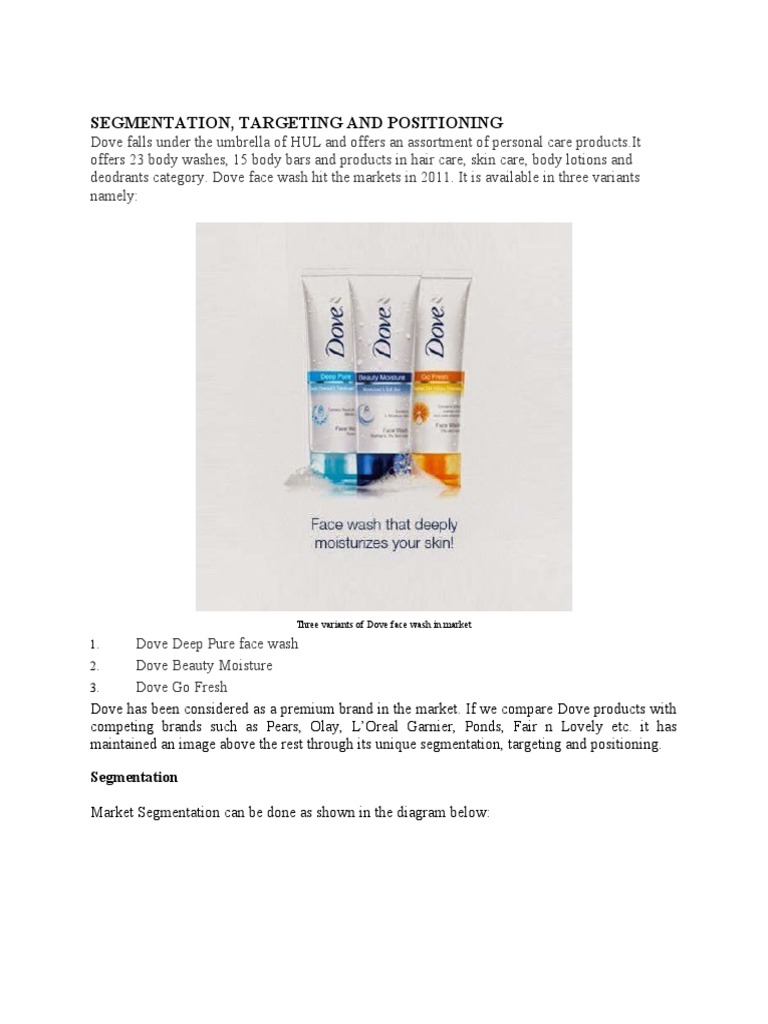 Segmentation, TP of Dove | Download Free PDF | Market Segmentation | Brand