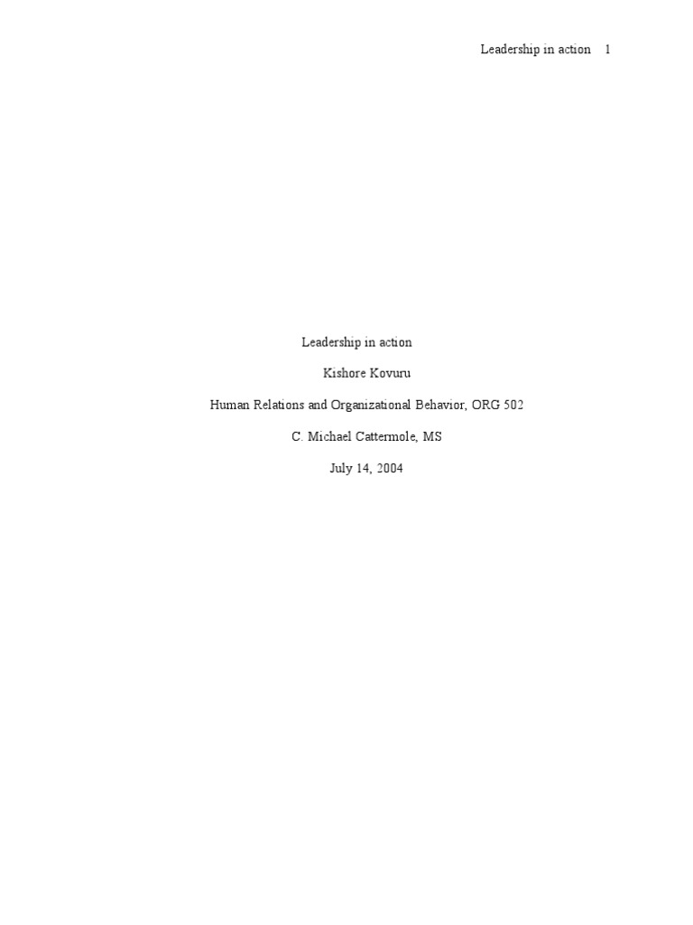 Leadership in Action | PDF | Leadership | Organizational Behavior