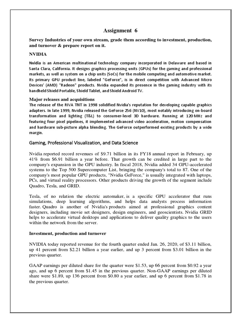 Assignment 6 | PDF | Graphics Processing Unit | Computing