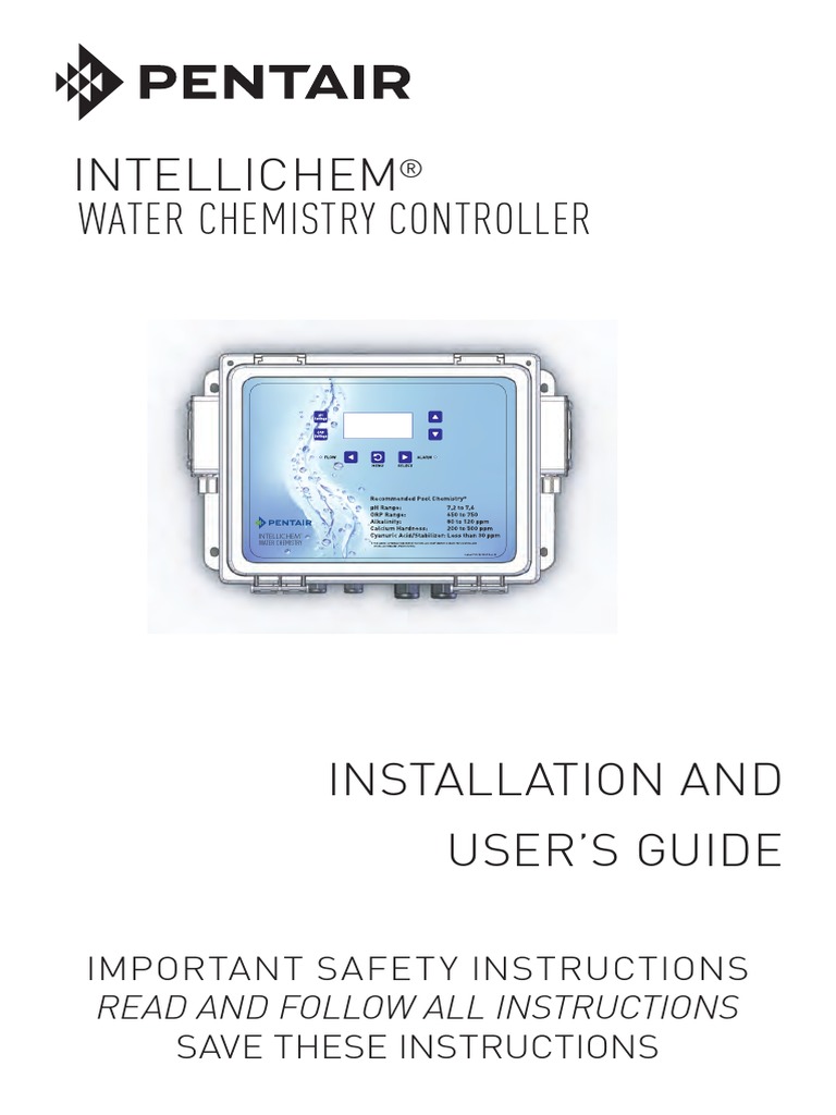 Water Chemistry Controller Intellichem: Read and Follow All ...