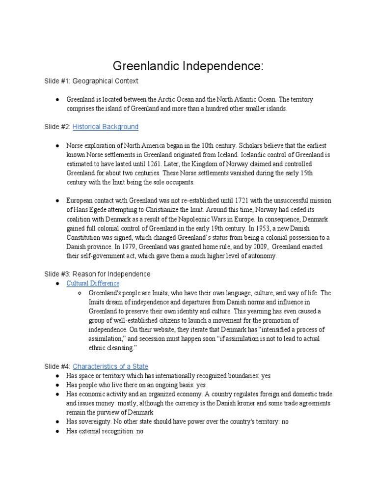 Greenlandic Independence:: Historical Background | PDF | Greenland ...