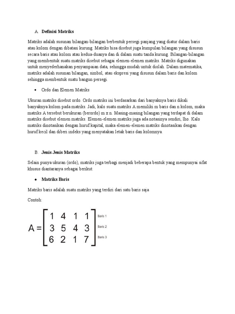Definisi Matriks | PDF