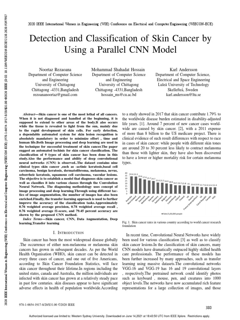 Detection and Classification of Skin Cancer by Using A Parallel CNN ...