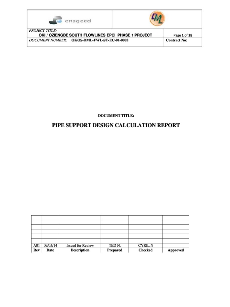 Pipe Support Design Calculation Report | PDF | Structural Steel ...