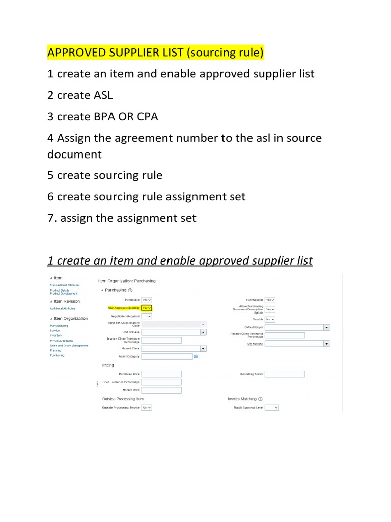 1 Create An Item and Enable Approved Supplier List | PDF | Finance ...