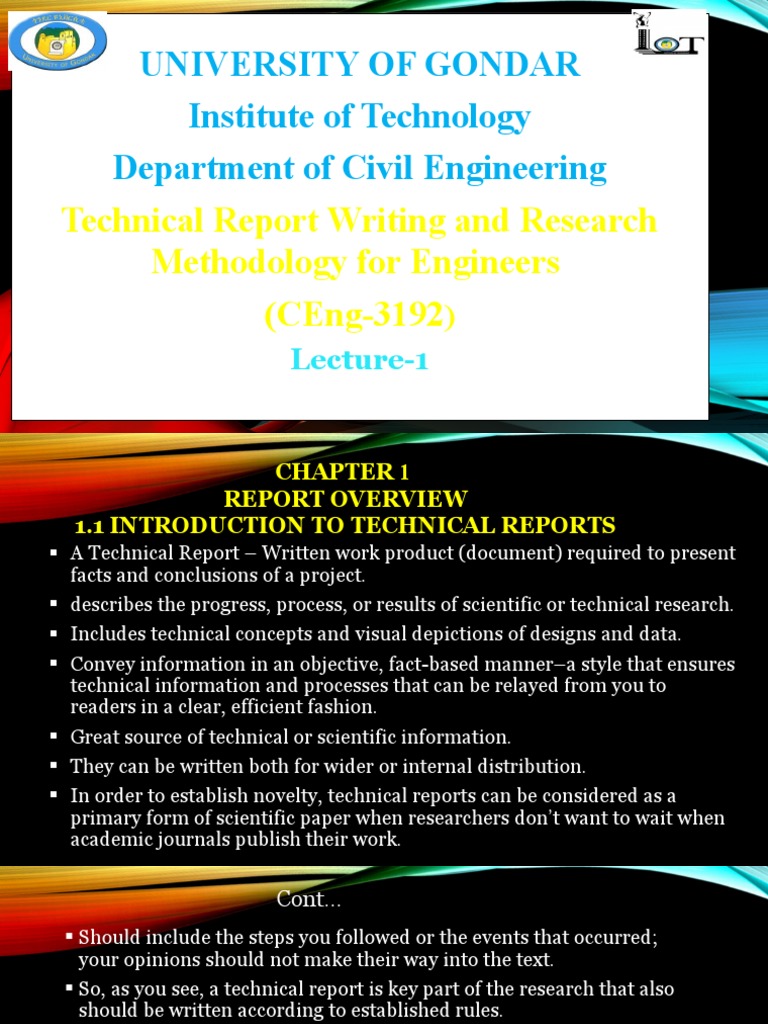 University of Gondar Institute of Technology Department of Civil ...