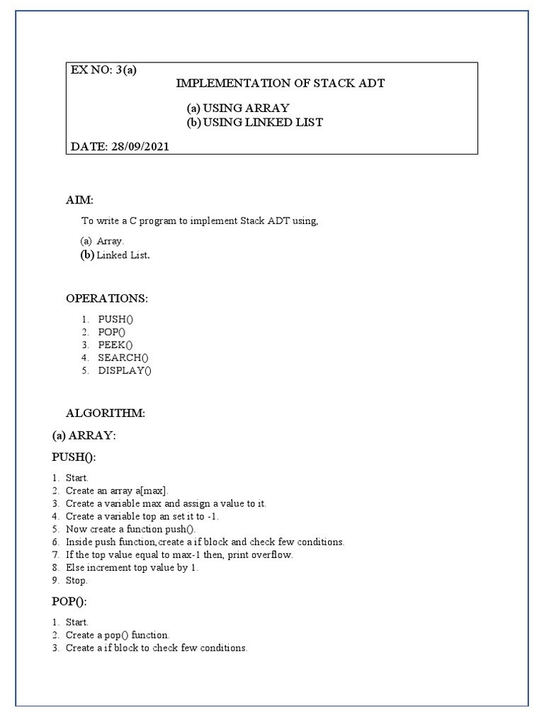 Data Structures Lab | PDF | Subroutine | Computing Data Structures Lab | PDF | Subroutine | Computing
