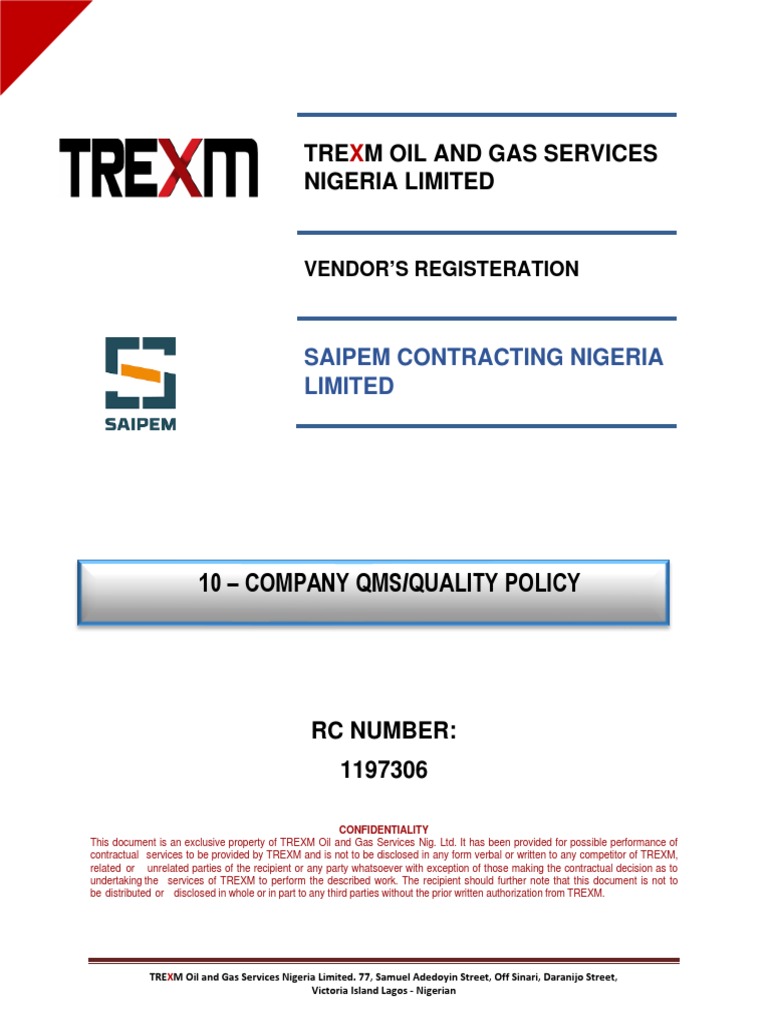 Company QMS - Quality Policy | PDF | Quality Management System ...